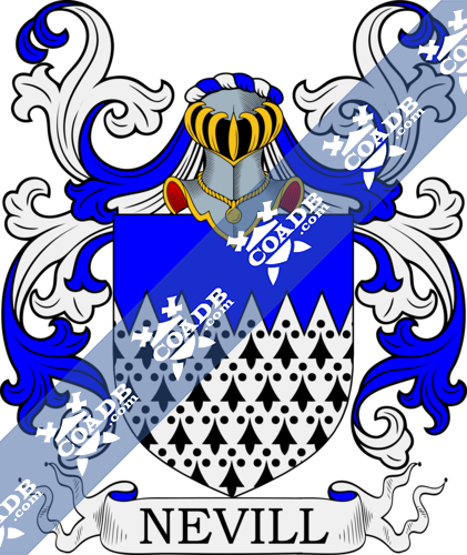Nevill Family Crest, Coat of Arms and Name History