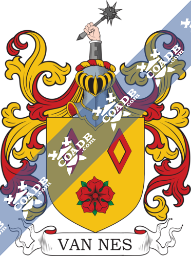 Van Nes Family Crest, Coat of Arms and Name History