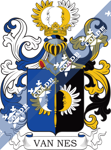 Van Nes Family Crest, Coat of Arms and Name History